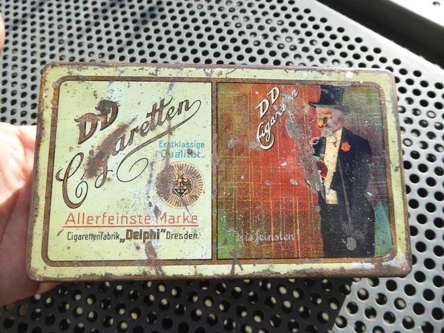 ALTE BLECHDOSE ZIGARETTENDOSE 100 D.D. - Cigarettes Tin Delphi Dresden ...