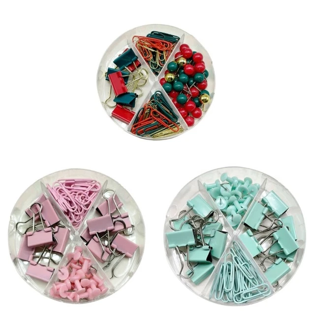 62/116PCS PAPER CLIPS Dovetails Binder Clips Push Pins, Office Binding ...