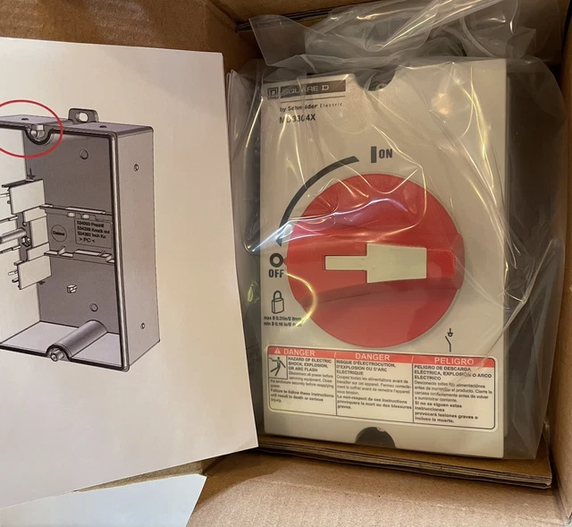 SCHNEIDER SQUARE D Md3304X Motor Disconnect Switch 30A 600V 3Ph 019022 ...