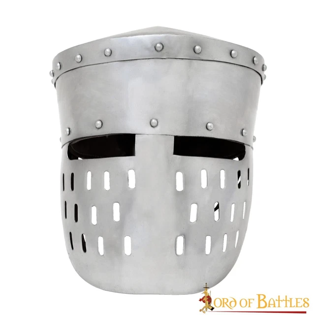 VIKING HELMET BUCKET Steel Crusader Medieval Knight Reenactment LARP ...