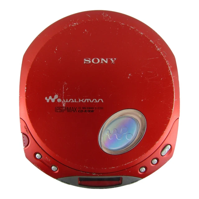 SONY WALKMAN ESP Max CD Walkman D-E350 CD-R/RW rosso per parti di ...