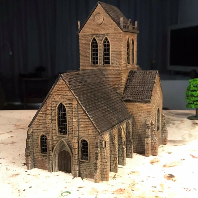 SAINT MERE EGLISE Church 1/72 Wargaming Sainte-Mère-Église WW2 Normandy ...
