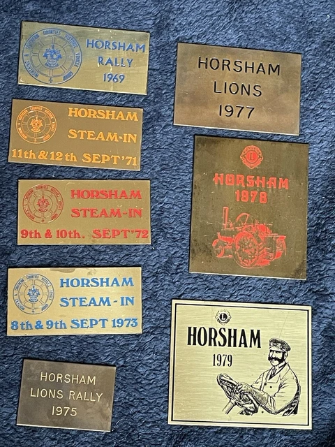 VINTAGE STEAM RALLY Brass Plaques Badges Horsham 1960s-70s £8.00 ...