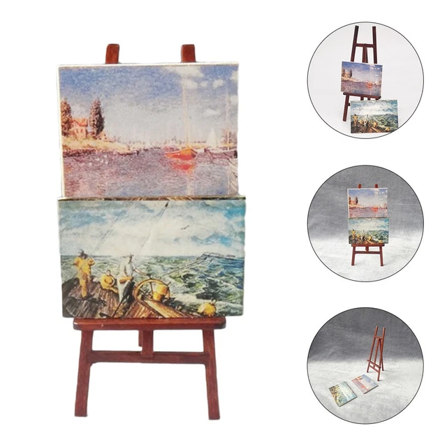 MINI HOUSE EASEL Miniature Scene Furniture Dollhouse Decor Supplies $18 ...