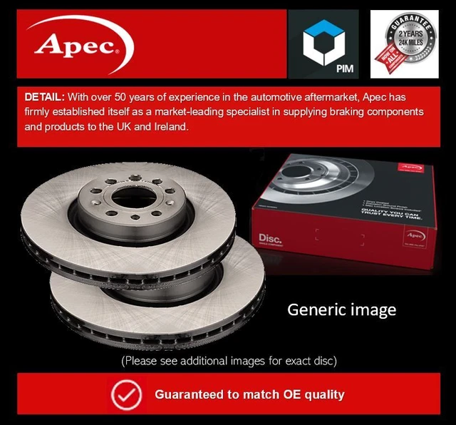 2X BRAKE DISCS Pair Vented Rear 330mm DSK3286B Apec Set 8T0615601 ...