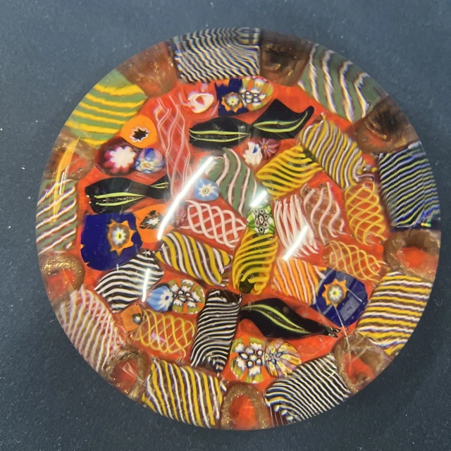 LARGE HEAVY ART Glass Paperweight 1510g Multicoloured £75.00 - PicClick UK