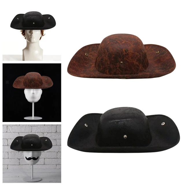 PIRATE HAT TRICORN Hat Halloween for Festivals Casual Party Fancy Dress ...