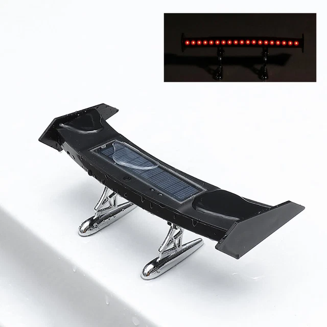 SOLAR POWERED MINI Car Boot Roof Rear Spoiler Wing LED Lamp Decoration ...