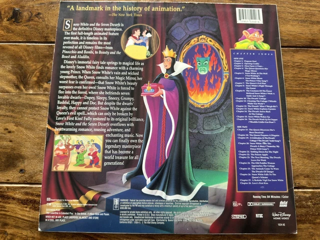 DISNEY'S SNOW WHITE and the Seven Dwarfs (1937) Laserdisc NTSC RARE OOP ...