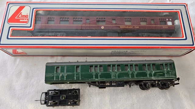 LIMA 305323W MAROON Restaurant Car OO Gauge Model Rail Triang Green ...