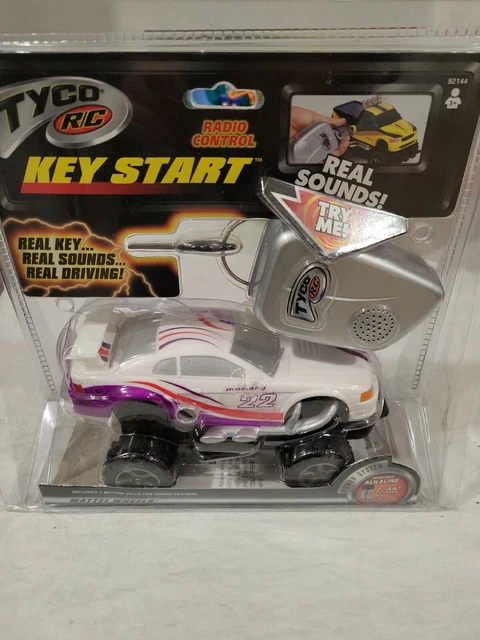 MATTEL TYCO 27MHZ R/C Radio Control Key Start 1999 White Race Car ...