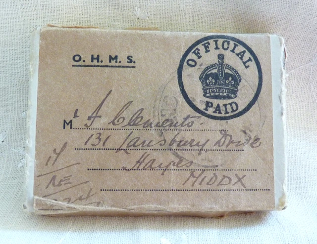 ORIGINAL WW2 TRANSMITTAL Medal Box Royal Engineers Records Office ...