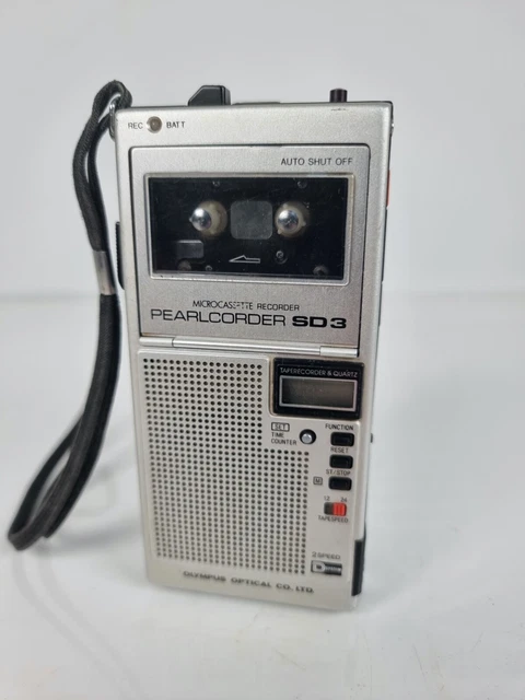 OLYMPUS OPTICAL PEARLCORDER SD3 Microcassette Recorder 2 Speed Spares ...