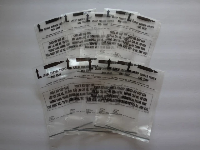 10 VIETNAM WAR Plastic Bags With "CHIEU HOI" Open Arms New Old Stock £7 ...