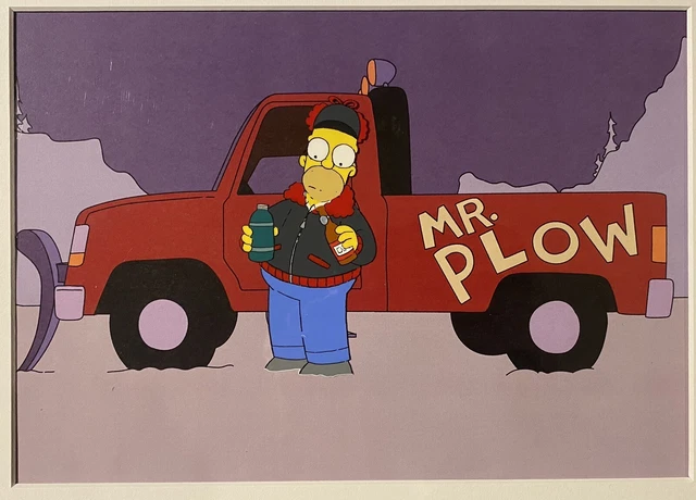 THE SIMPSONS - Animation Art Original Production Cel Homer as Mr. Plow ...
