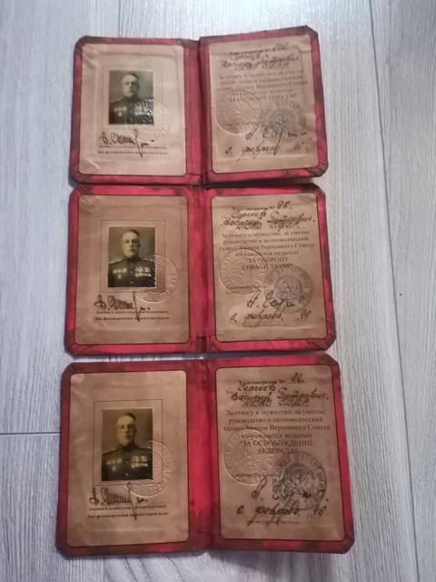 RKKA 1945 USSR Nkvd Kgb Document Id Card Belgrade, Sevastopl, Odessa ...