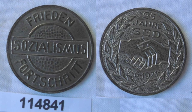 DDR MEDAILLE 25 Jahre SED 1946-1971 Frieden Sozialismus Fortschritt ...
