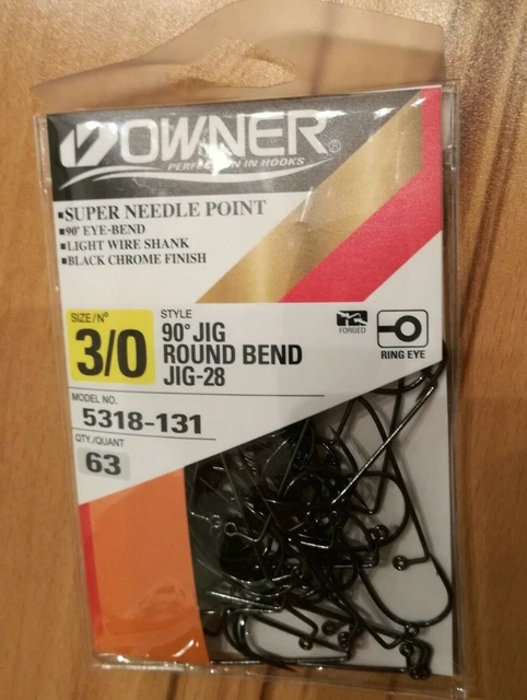 OWNER 5318 3/0 Jig Haken Super Needle Point Angelhaken lose für Bleigußform EUR 30,00 - PicClick DE