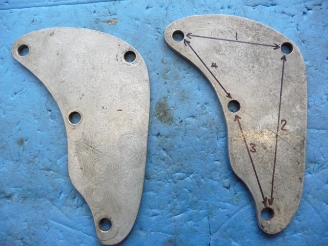 PAIR OF UNKNOWN Alloy Front Engine Plates Bsa Triumph Norton Triton ...