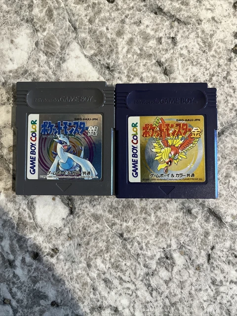 GAME BOY COLOR Pokemon Silver & Gold Cartridge Lot Japanese Nintendo ...