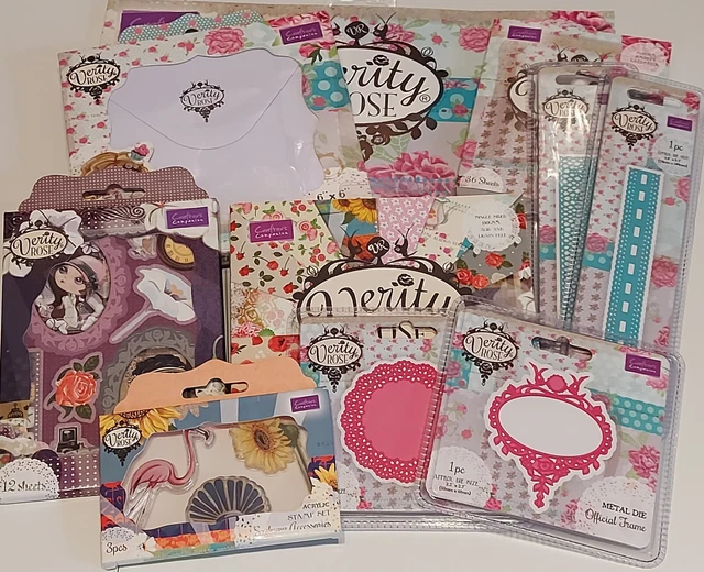 CRAFT CLEAROUT VERITY Rose Papercrafting Bundle, Cards, Dies, Stamps ...