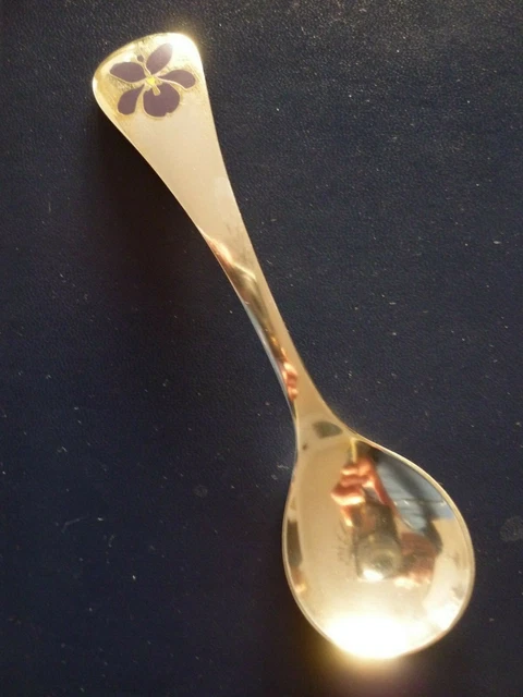LÖFFEL SILBER 925 Georg Jensen Denmark Märzveilchen 1977 Sterling Teilvergoldung EUR 59,90 ...