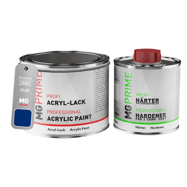 PANTONE 288C BLUE Peinture acrylique mate Pot de 0,75 litre, durcisseur ...