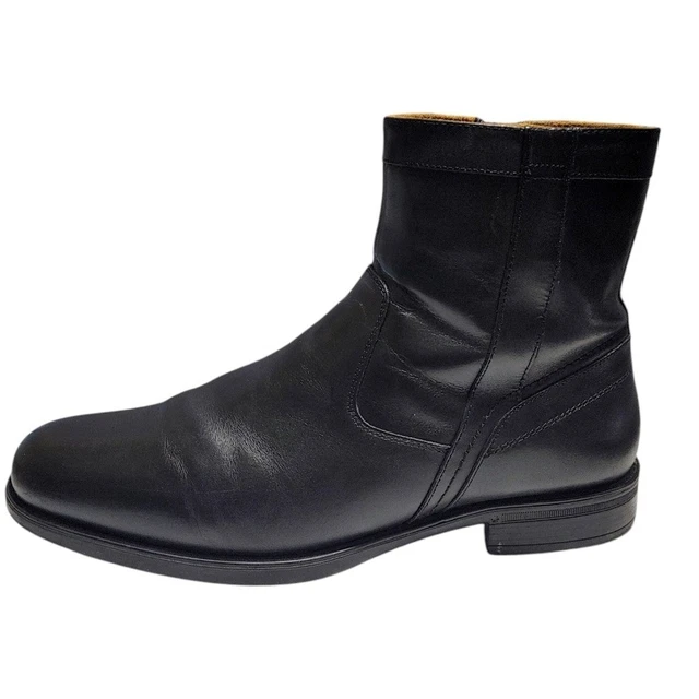 FLORSHEIM BLACK GENUINE Leather Zip Up Ankle Boots Mens Size 8.5 £31.19 ...