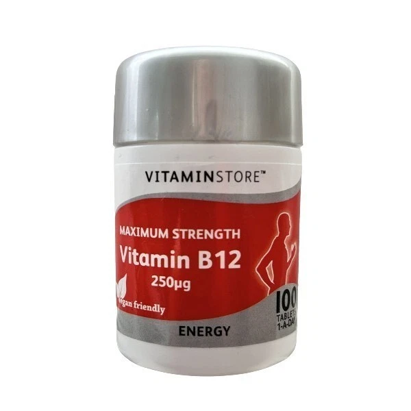 MAX STRENGTH VITAMIN B12 250ug 100 Tablets Energy & Immune Support UK £ ...