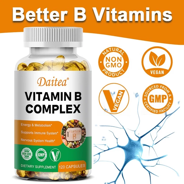 VITAMINS B COMPLEX Contain B2,B3,B6,B9,B12-30/60/120 Caps Immune ...