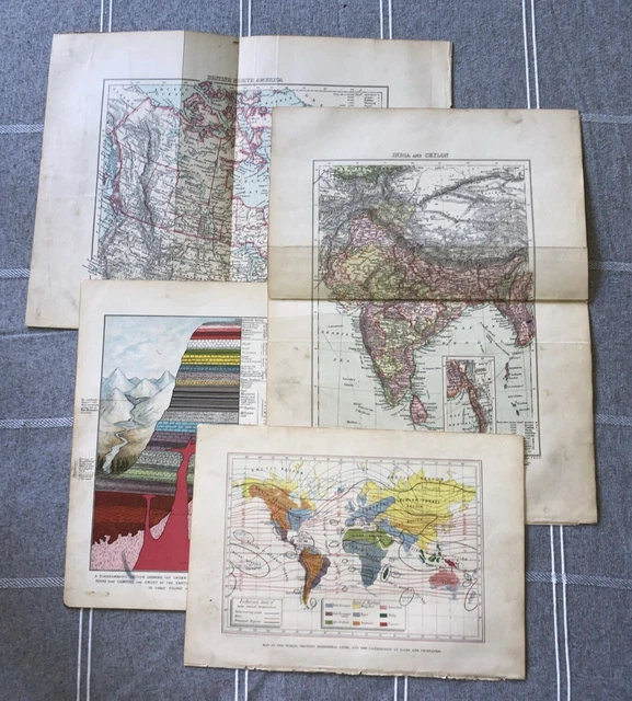 ANTIQUE MAPS/GEOLOGY DIAGRAM.CIRCA 1880s-1920s. F S Weller/Cassell ...