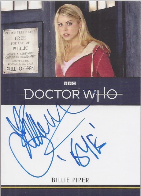 DOCTOR WHO SERIES 1-4: Billie Piper "Bye" Inscription Autograph Card ...