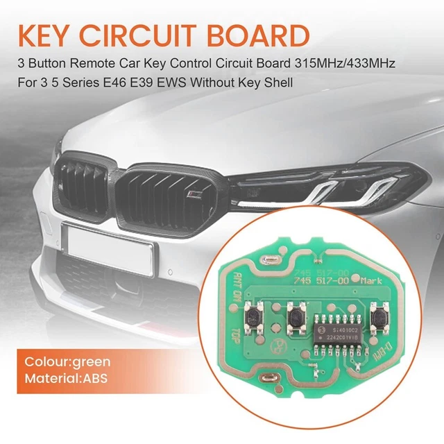 3 BUTTON REMOTE Car Key Control Circuit Board 315MHz/433MHz For 3 5 ...