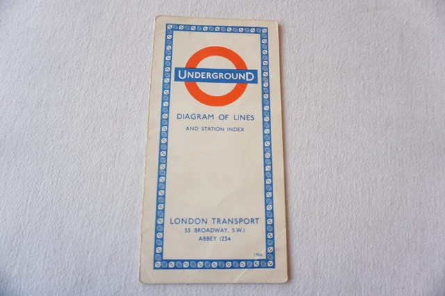 1966 LONDON TRANSPORT Underground Map Diagram of Lines Tube Ref 866 £19 ...