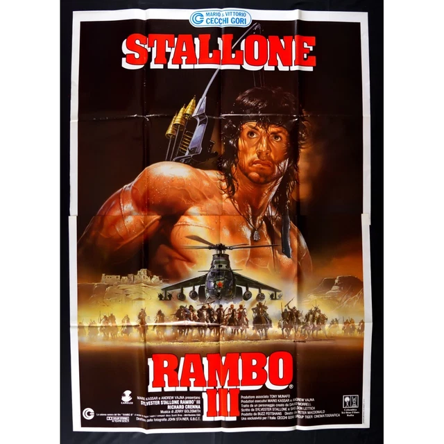 AFFICHE RAMBO III 3 Sylvester Stallone Richard Crenna Jerry Goldsmith ...