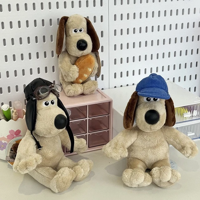WALLACE AND GROMIT Du Tongue Hat And Motorcycle Hat Puppy Plush Dollfor ...
