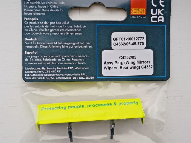 SCALEXTRIC MERCEDES AMG GT3 Evo Rear wing / Spoiler Mirrors Wipers ...