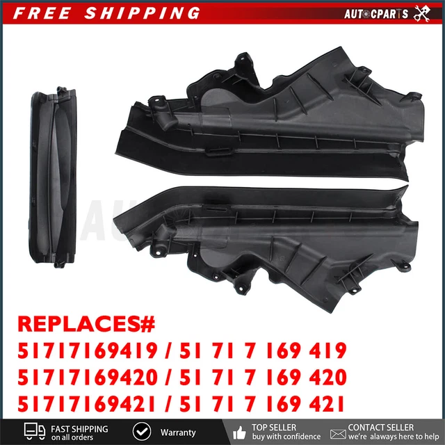 3X ENGINE UPPER Compartment Partition Panel Set For BMW X5 X6 E70 3.0L ...