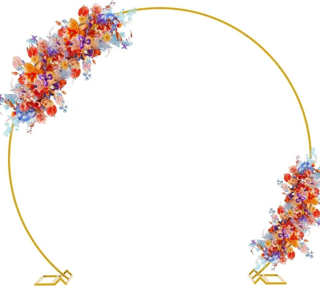 8.5FT GOLD ROUND Backdrop Stand Metal Circle Wedding Balloon Arch Frame ...