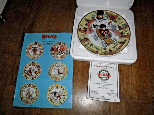 DANBURY MINT ~ The Beano Plate Collection ~ 50 Menacing Years ~ COA ...