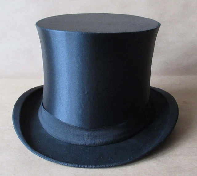 ANTIQUE OLD GERMAN Marked Silk Colapsible Opera Top Hat Gibus / Size 56 ...