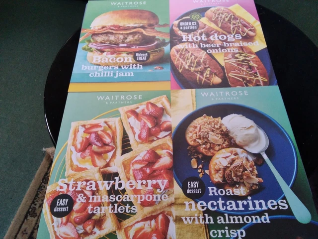 4 WAITROSE FOOD Recipe Cards £4.79 - PicClick UK