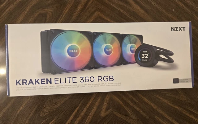 NZXT KRAKEN ELITE 360 RGB 3x120mm AiO Liquid CPU Cooler - Matte Black ...