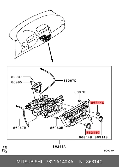 ORIGINAL OE KNOB Heizung Gebläse 7821A140XA für Mitsubishi 7821A-140XA ...