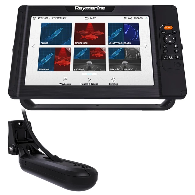RAYMARINE ELEMENT 12&HV GPS Combo HV-100 Transom Transducer N.Ame ...