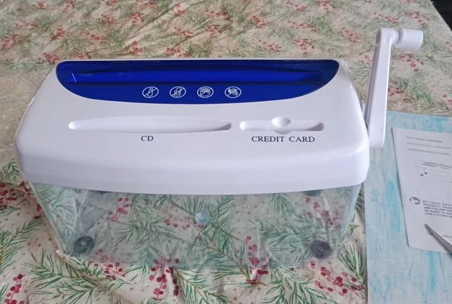 1-2PC HAND OPERATED Mini Paper Shredder Home Machine CD/CREDIT CARDS ...