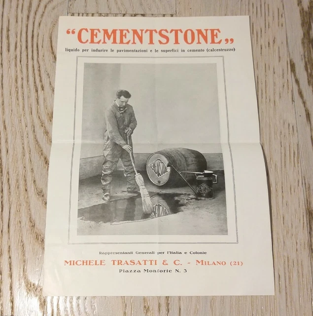 BROCHURE DEPLIANT PUBBLICITARIO D'epoca Con Busta-Cementstone Cemento ...