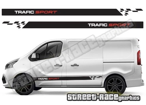 RENAULT TRAFIC SIDES 009 van racing stripes decals vinyl graphics (SWB ...