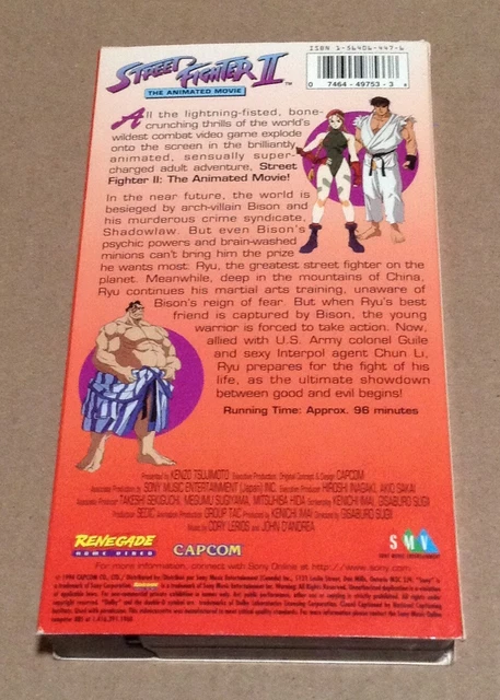 STREET FIGHTER 2 The Animated Movie VHS 1994 VG+ EUR 13,43 - PicClick FR