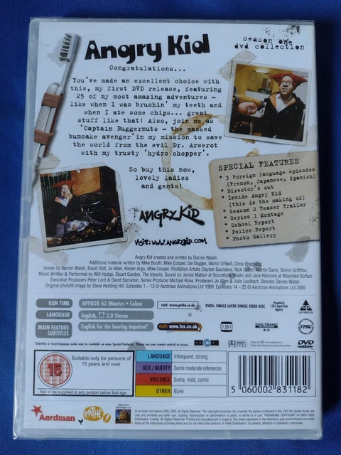 ANGRY KID (1999 TV) Series One DVD AARDMAN * NEW SEALED * FREE 1st ...